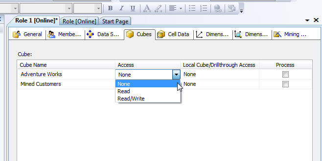 Configuring permissions for SSAS